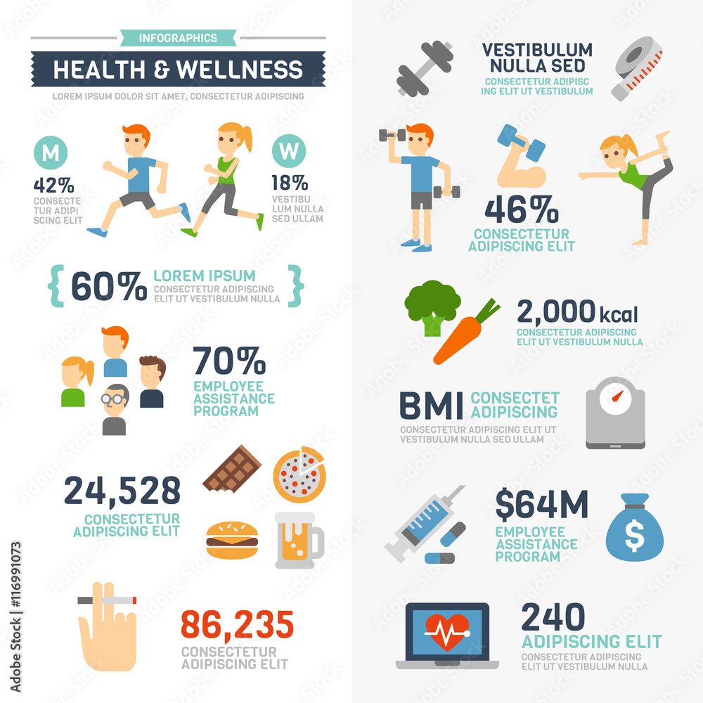 Health and Wellness Infographics Stock Vector | Adobe Stock