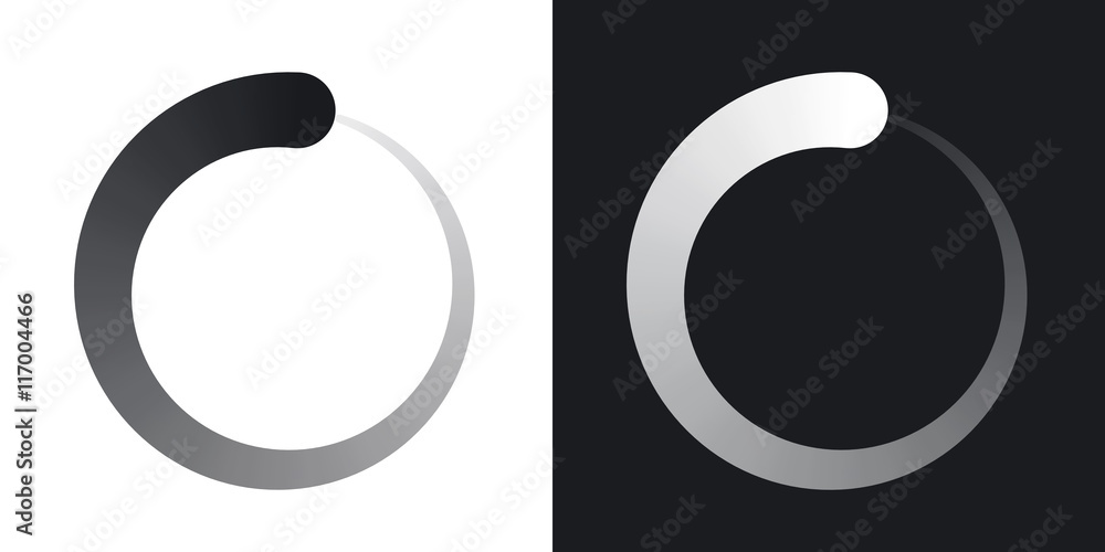 Vector loading icon. Two-tone version on black and white background ...