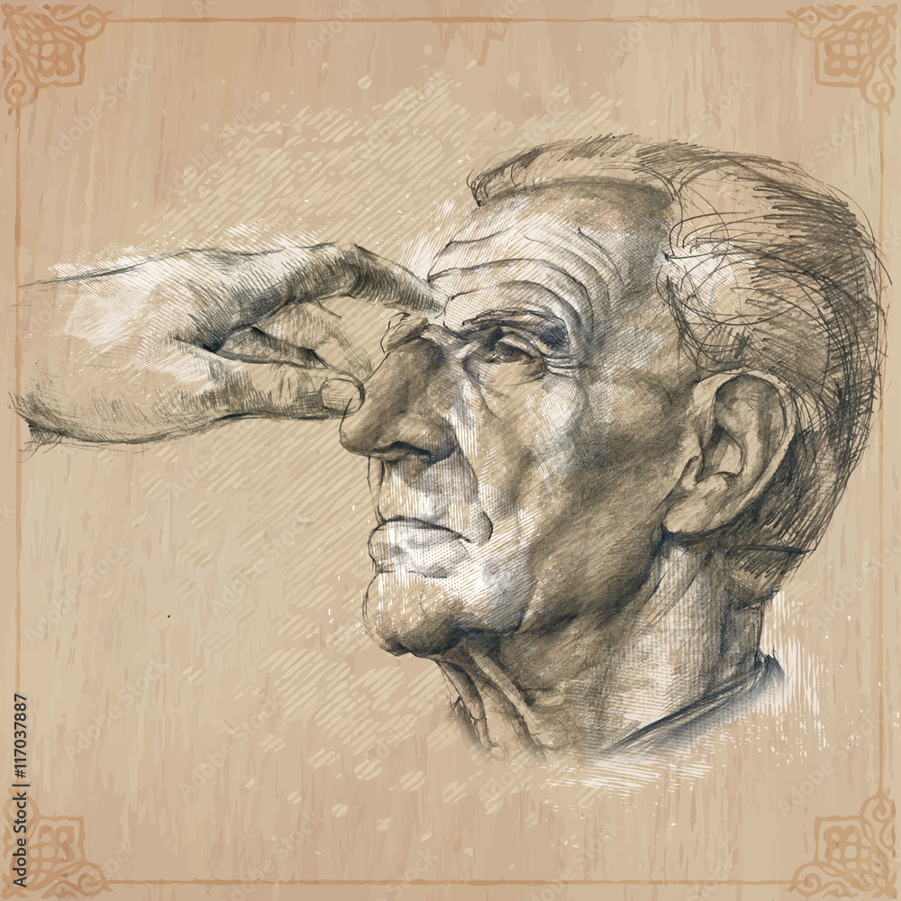 An hand drawn illustrations. Guardian Angel caress.Angel Touch ...