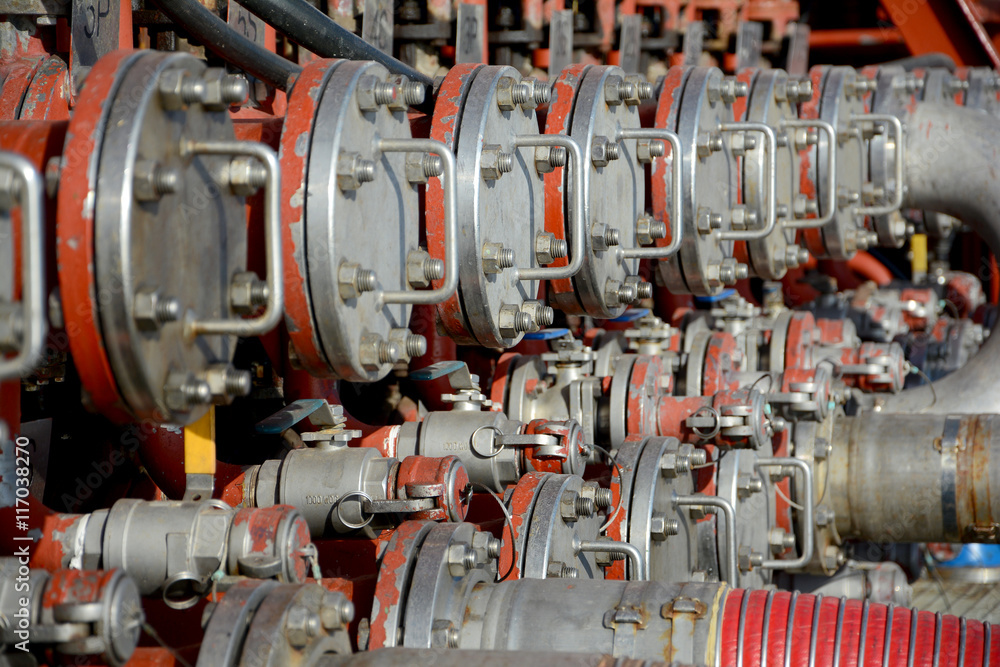 manifold of chemical tanker Stock Photo | Adobe Stock