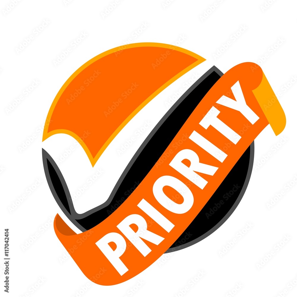 priority check mark logo Stock Vector | Adobe Stock