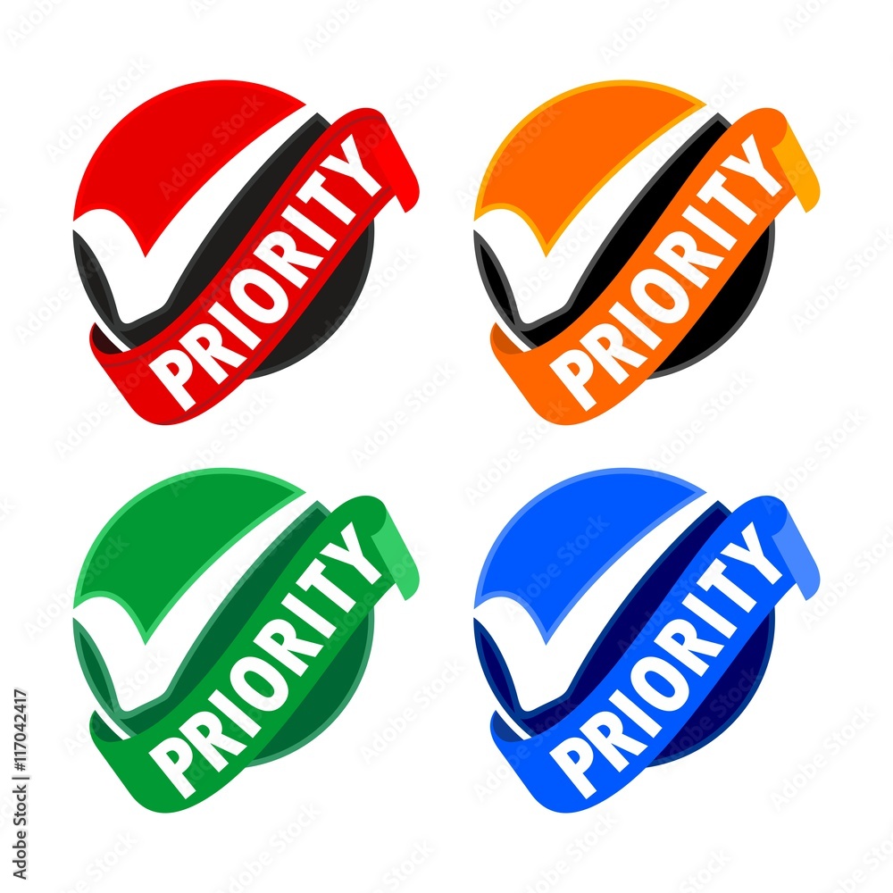 priority check mark logo Stock Vector | Adobe Stock