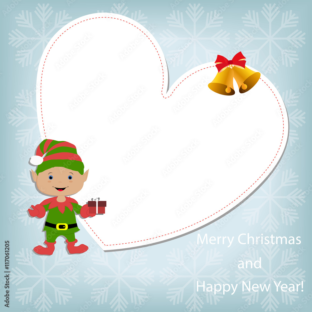 Christmas children frame-elf Stock Vector | Adobe Stock