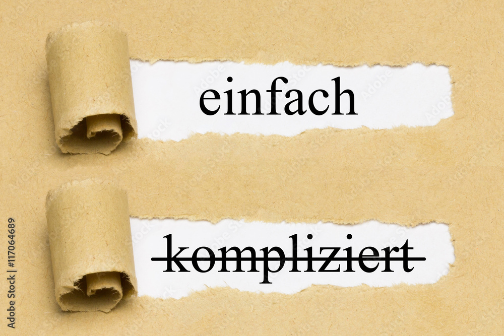 einfach, kompliziert Stock-Foto | Adobe Stock