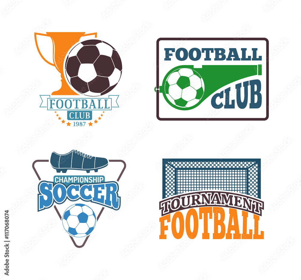 Set of soccer football badge logo design templates. Sport team identity ...