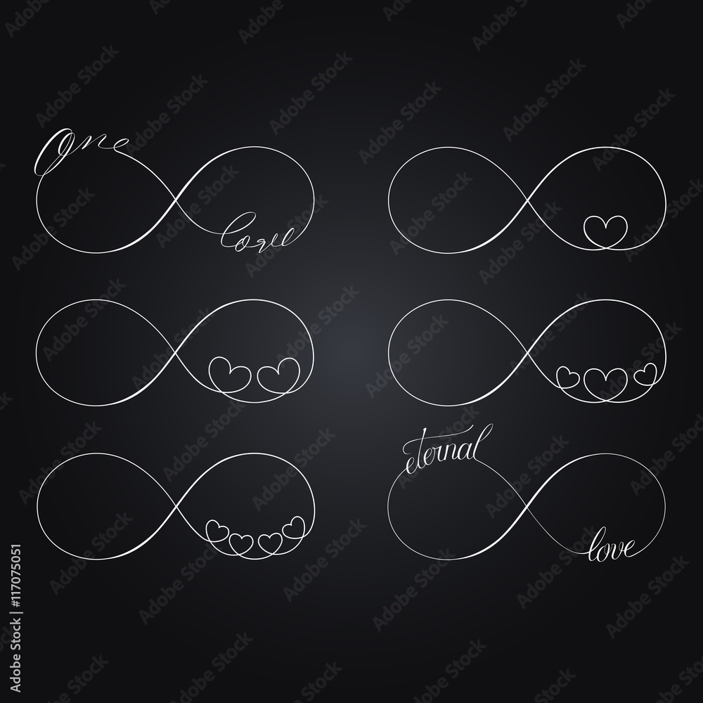 Infinity love symbols set Stock Vector | Adobe Stock