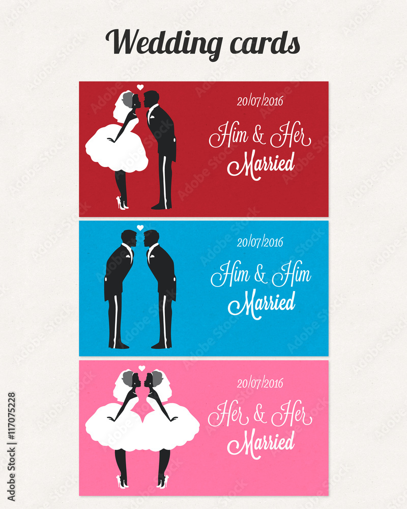 Wedding Cards for all couples Stock Vector | Adobe Stock