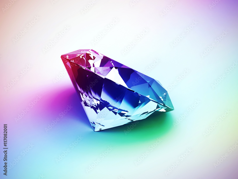 Rainbow diamond graphic render, 3d illustration. Stock Illustration ...