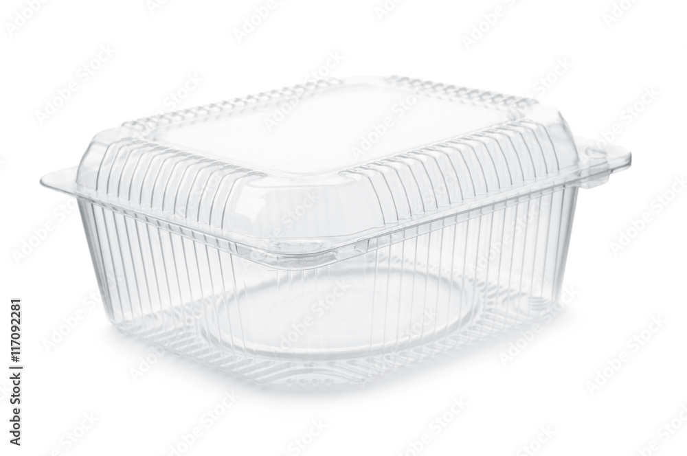 Empty transparent plastic food container Stock Photo | Adobe Stock