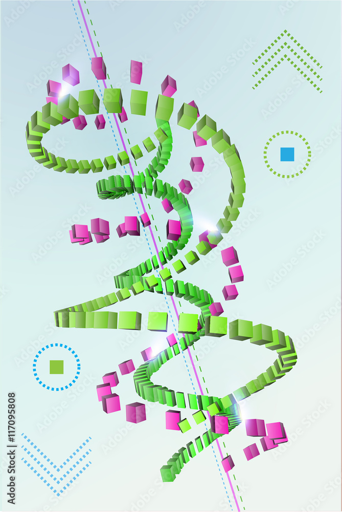 Modern Illustration of the spiral structure with additional light ...