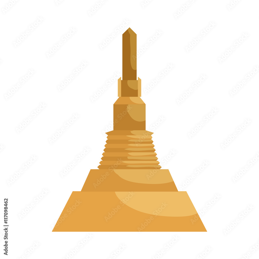 Asian temple icon in cartoon style isolated on white background ...