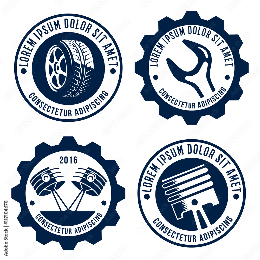 set of car related signs logos icons and symbols Stock Vector | Adobe Stock