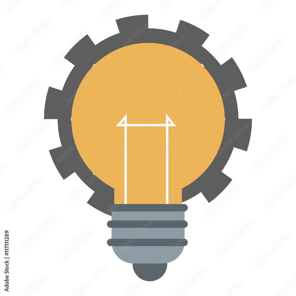 flat design lightbulb with gear icon vector illustration Stock Vector ...
