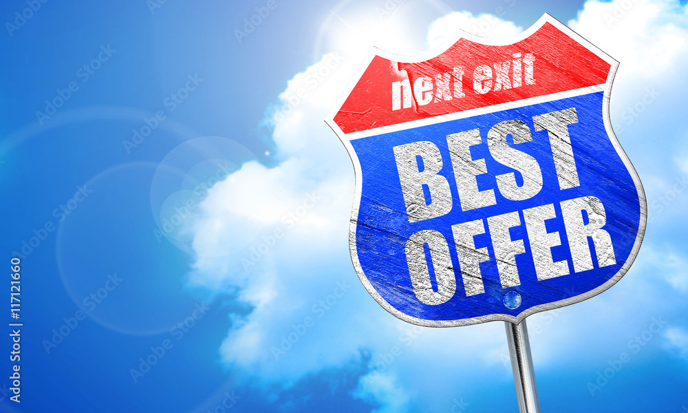 best offer, 3D rendering, blue street sign Stock Illustration | Adobe Stock