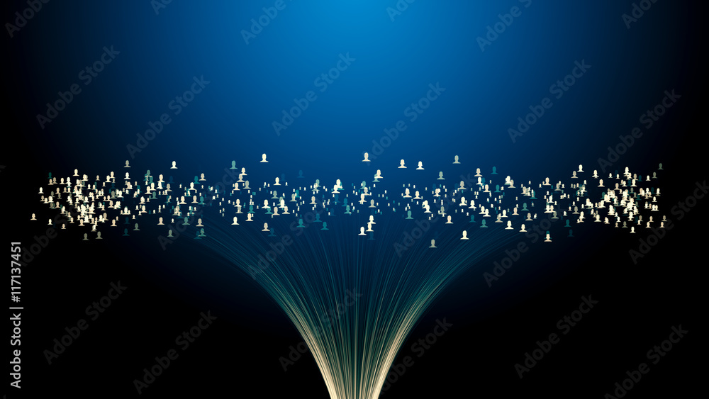 connected avatars of men and women, illustration of network for ...