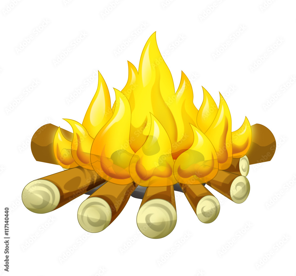 Cartoon scene of fire - isolated - illustration for children Stock ...