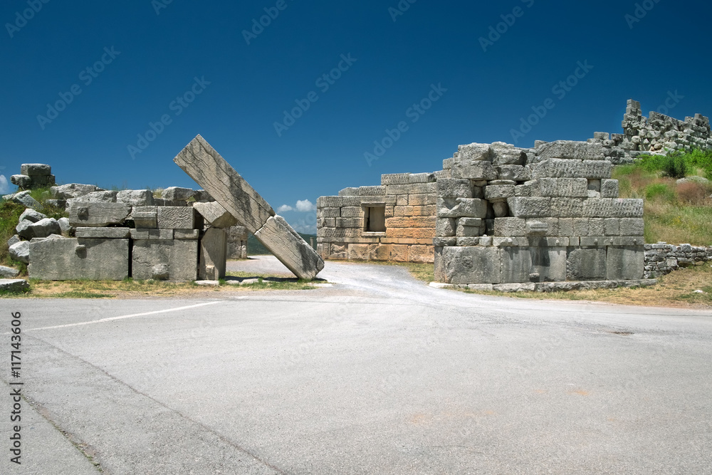 Das Arkadische Tor, Arcadian Gate, Messini, Peloponnes, Griechenland ...