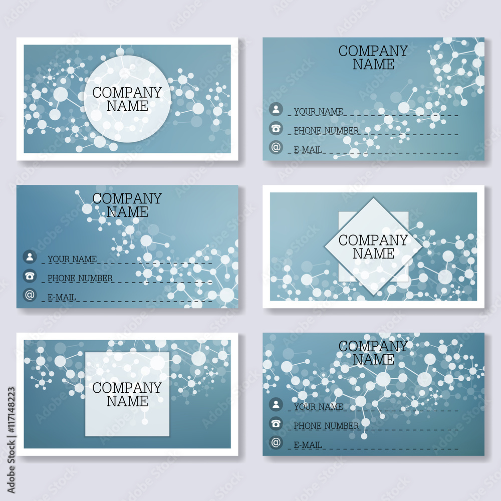 Set template of modern business visiting cards. Abstract background ...