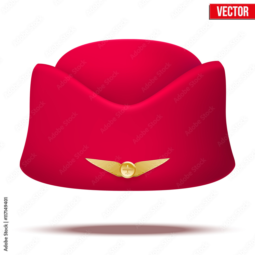 Classic Stewardess hat forage-cap of air hostess uniform. Vector. Stock ...
