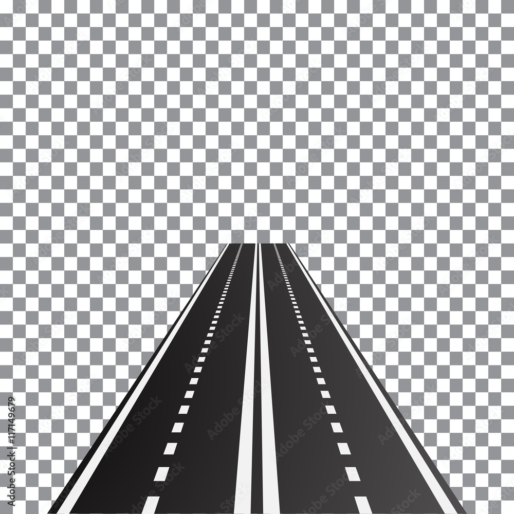 Vector illustration of perspective dual carriageway road, Stock Vector ...