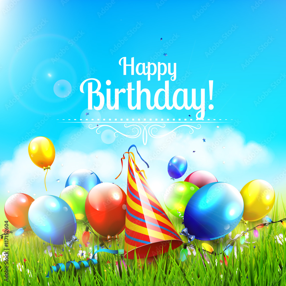 Colorful birthday background Stock Vector | Adobe Stock