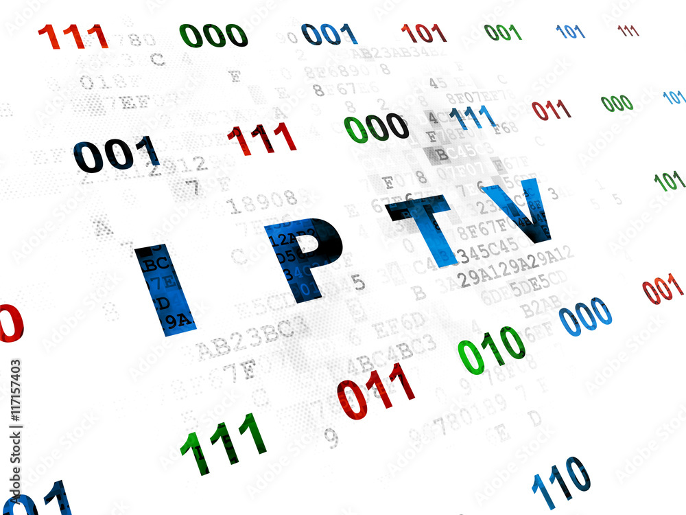 Web design concept: IPTV on Digital background Stock-Illustration ...