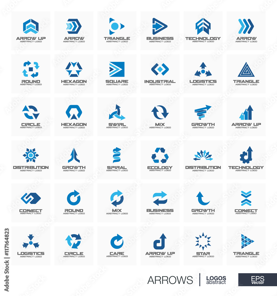 Abstract logo set for business company. Corporate identity design ...