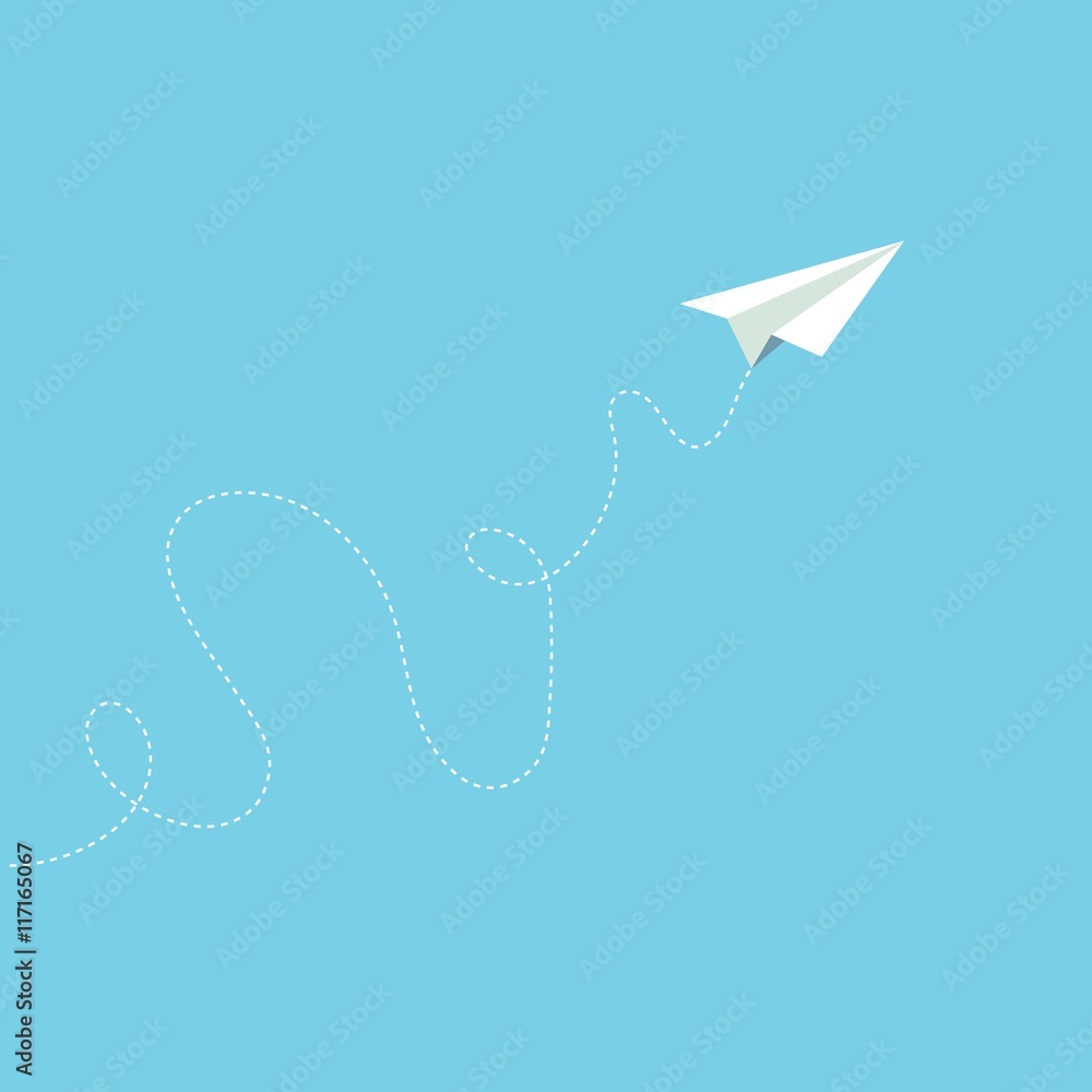 Paper plane in cartoon style Stock Vector | Adobe Stock