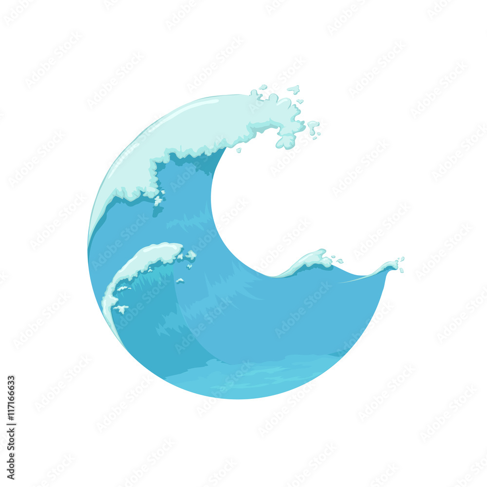 Circle Blue Ocean Wave - Giant Wave Stock Vector | Adobe Stock