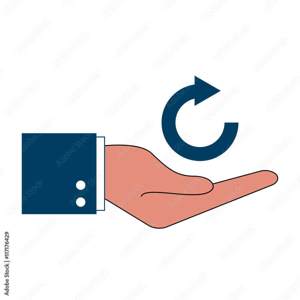 mano, icona, laterale, palmo, simbolo Stock Vector | Adobe Stock