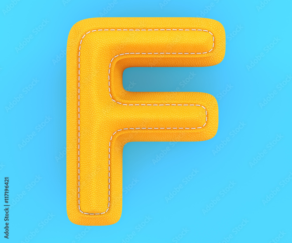 Leather yellow texture letter F Stock Illustration | Adobe Stock
