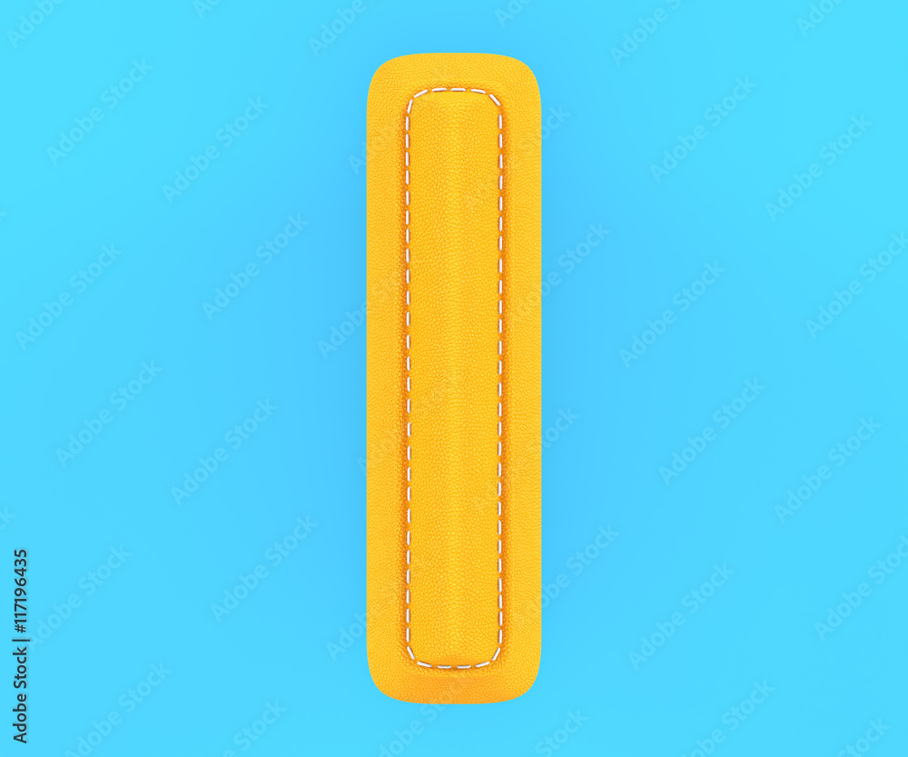 Leather yellow texture letter I Stock Illustration | Adobe Stock