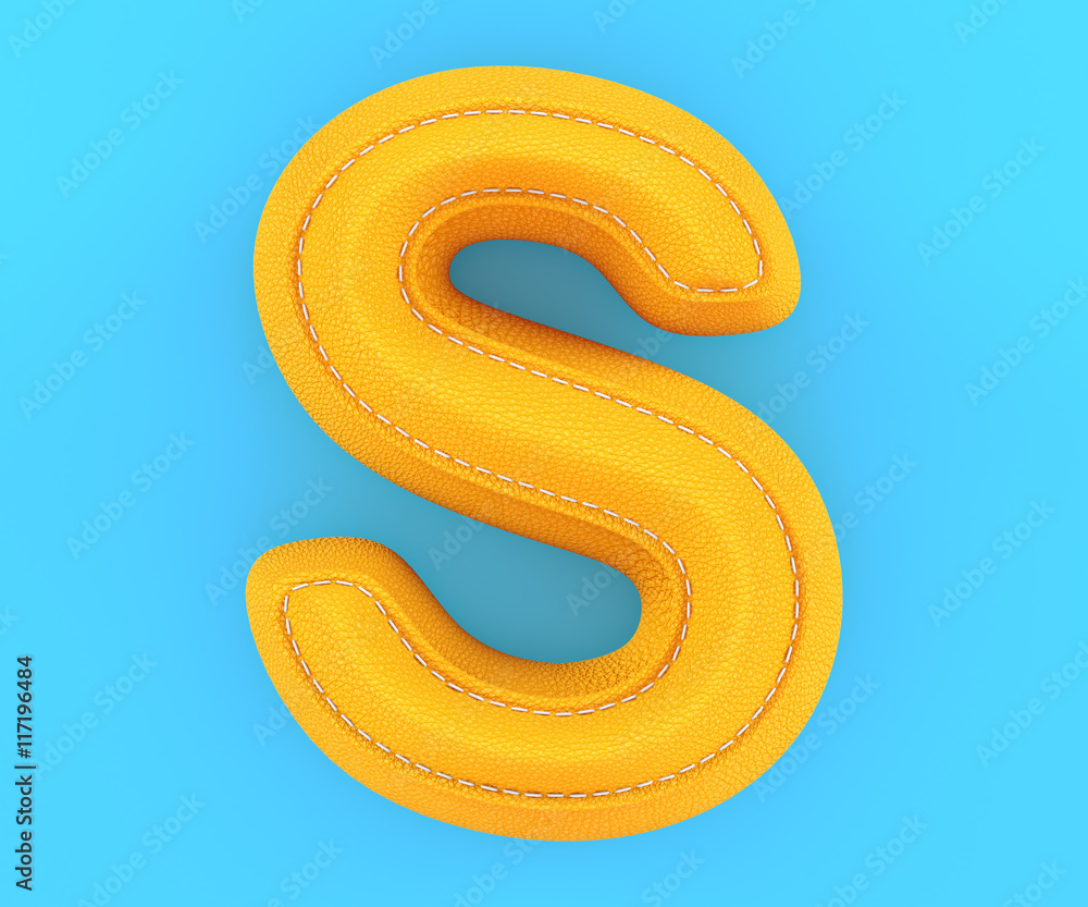 Leather yellow texture letter S Stock Illustration | Adobe Stock