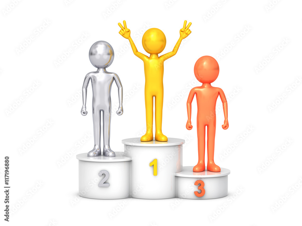 Sports podium for the first, second and third place, 3d rendering Stock ...