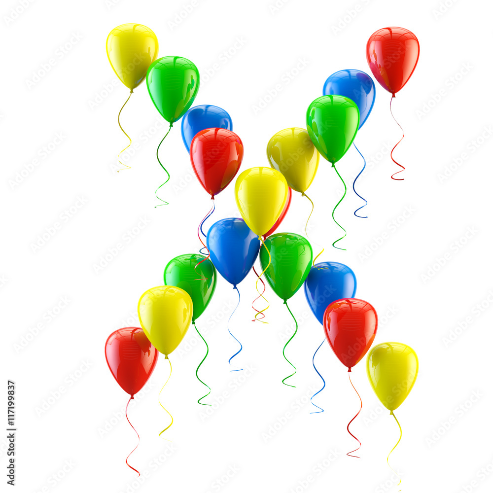 Imagen 3d,Alfabeto divertido con globos.Letras para fiestas y ...
