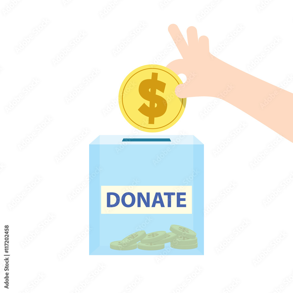 Saving money and spending for donate illustration vector. Financ Stock ...