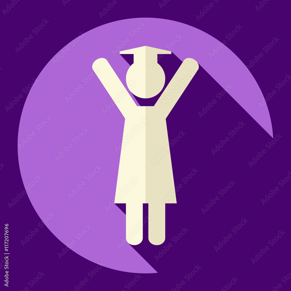 Successful study symbol vector illustration. Graduation stick figure ...