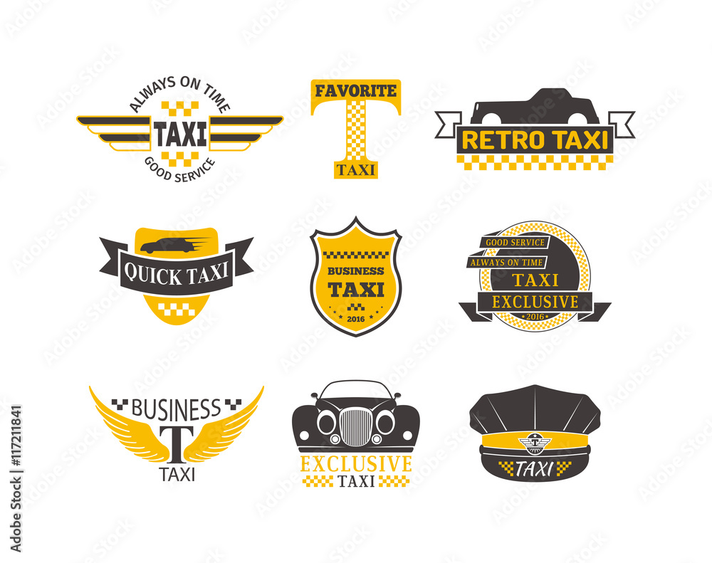 Vintage and modern taxi logos taxi label, taxi badge and design ...