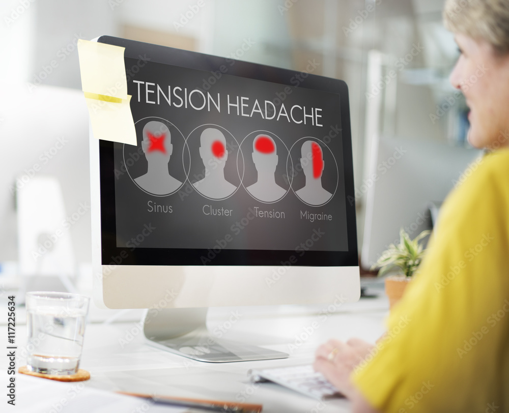 Headache Symptom Migraine Tension Cluster Concept Stock Photo | Adobe Stock