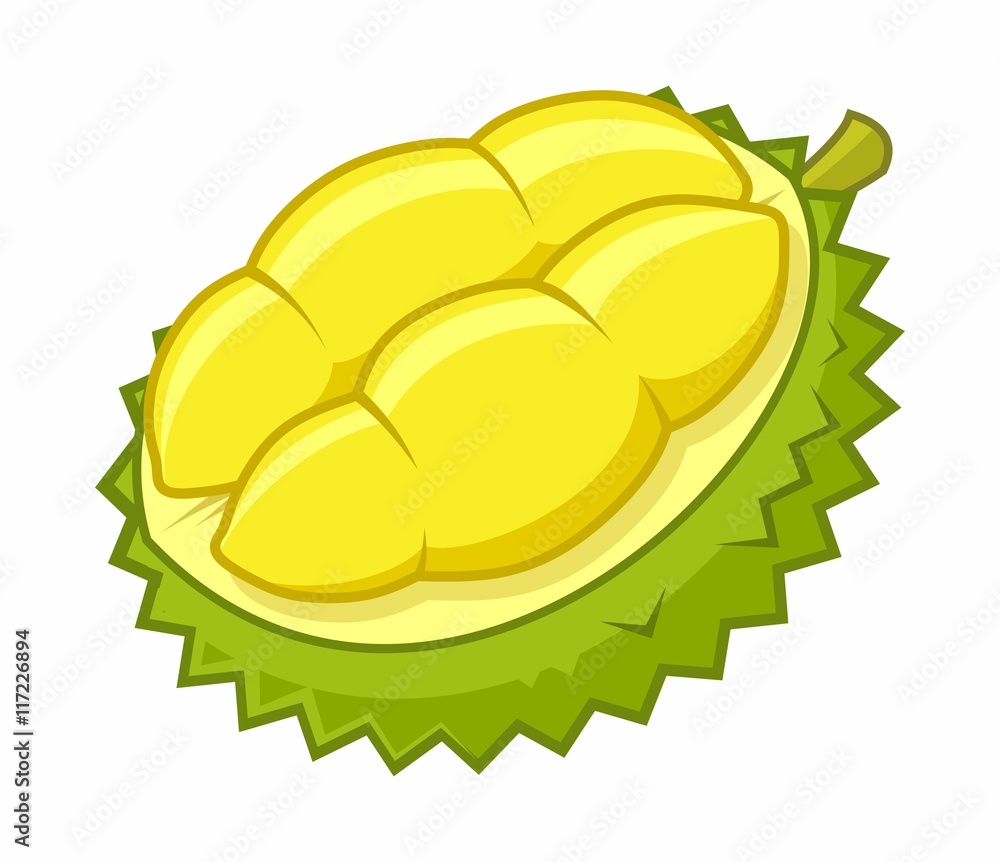 Durian Cartoon Vector Illustration Stock Vector | Adobe Stock