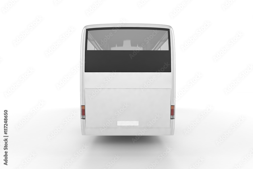Bus Mock Up on White Background, 3D Illustration Stock Illustration ...
