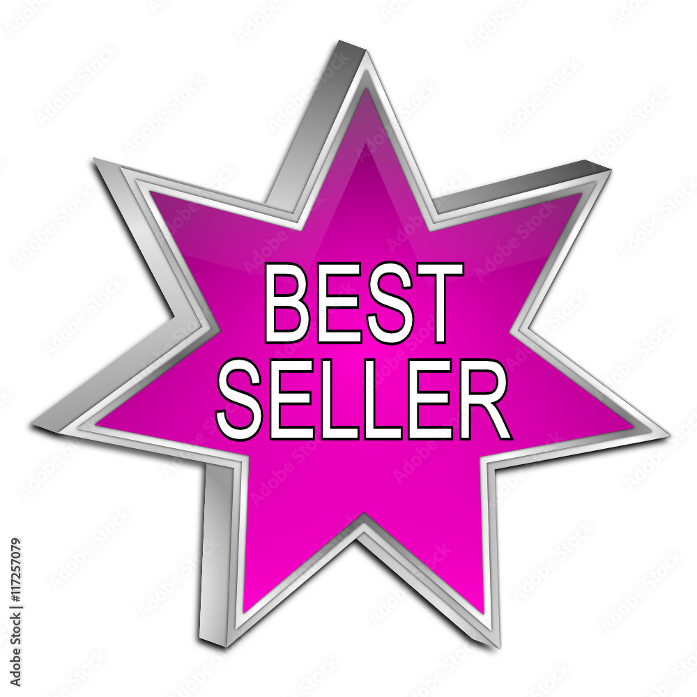 Bestseller star button - 3D illustration Stock Vector | Adobe Stock