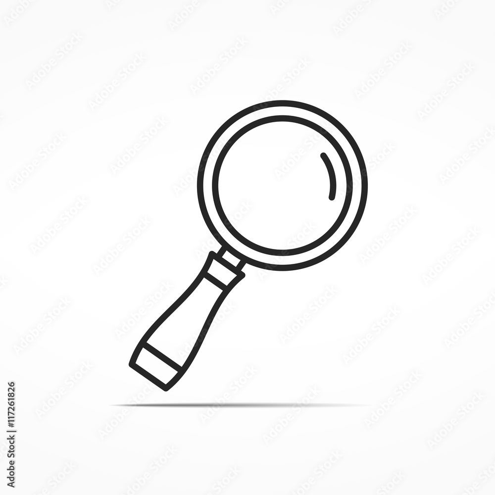 Magnifying Glass Line Icon Stock Vector | Adobe Stock