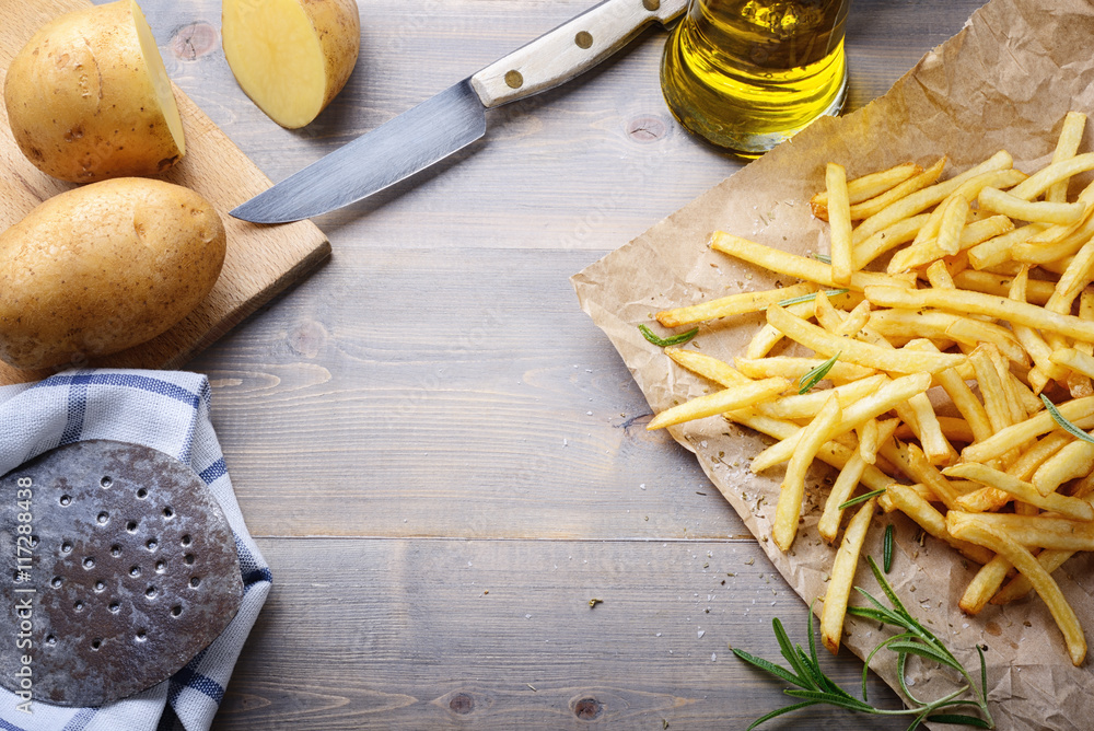 Chips, French fries recipe Stock Photo | Adobe Stock