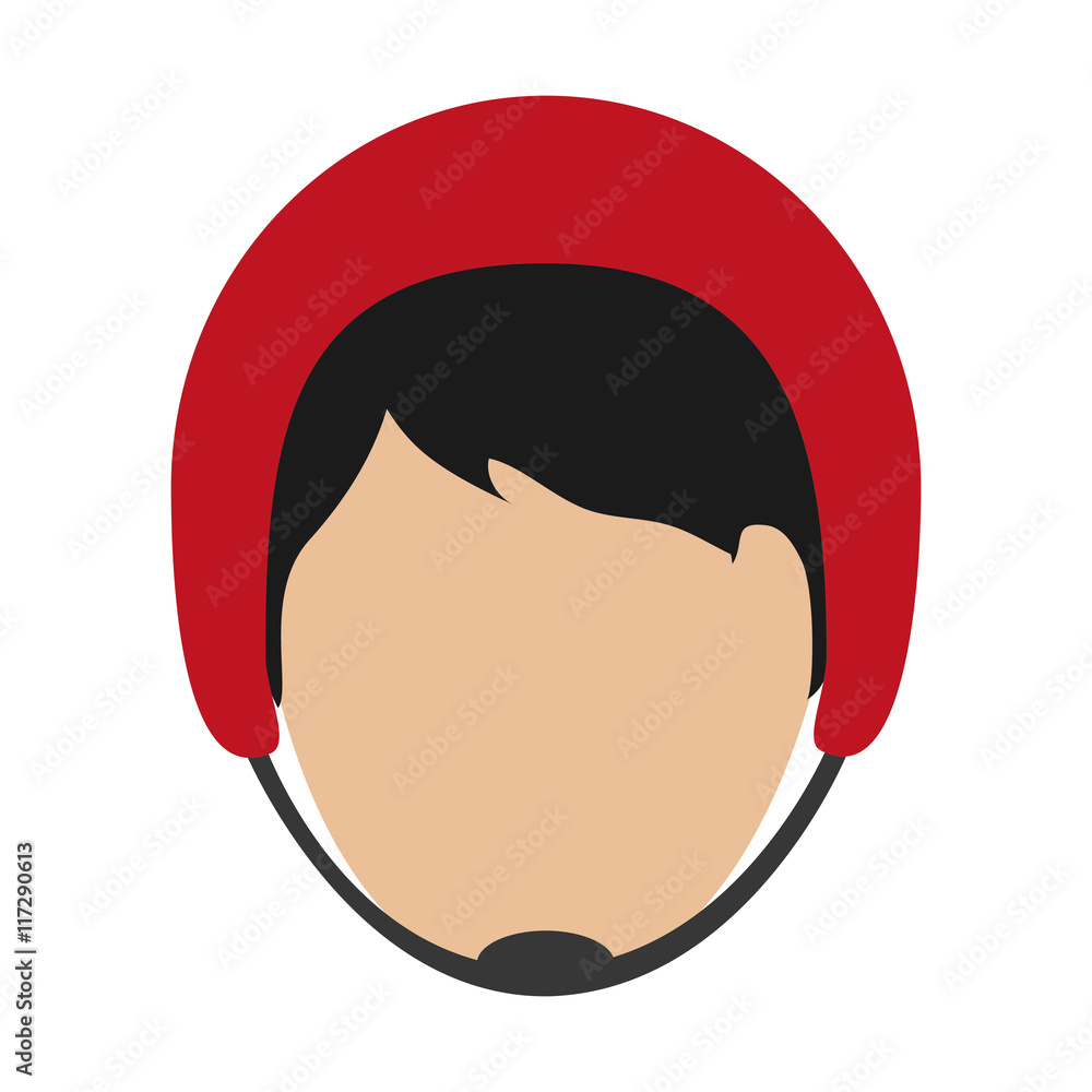 flat design man wearing helmet icon vector illustration Stock Vector ...