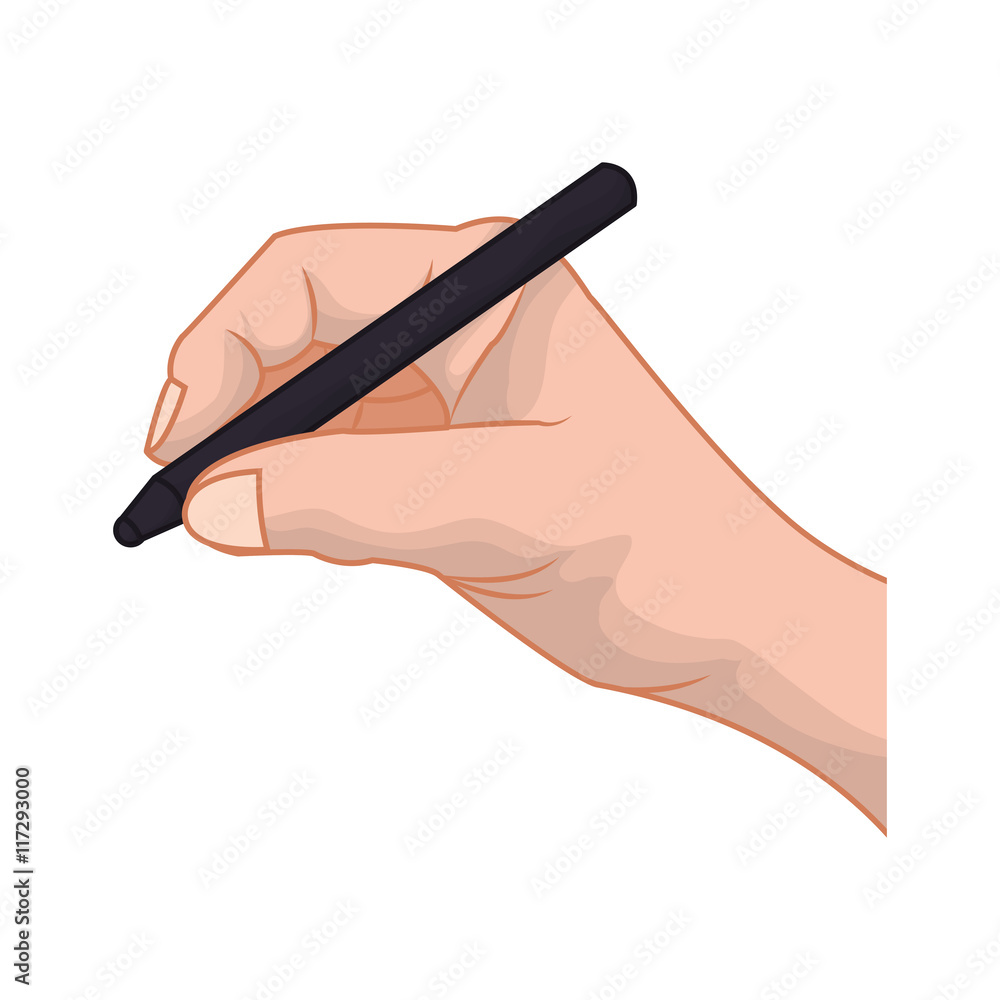hand pen human gesture fingers palm icon. Isolated and flat ...