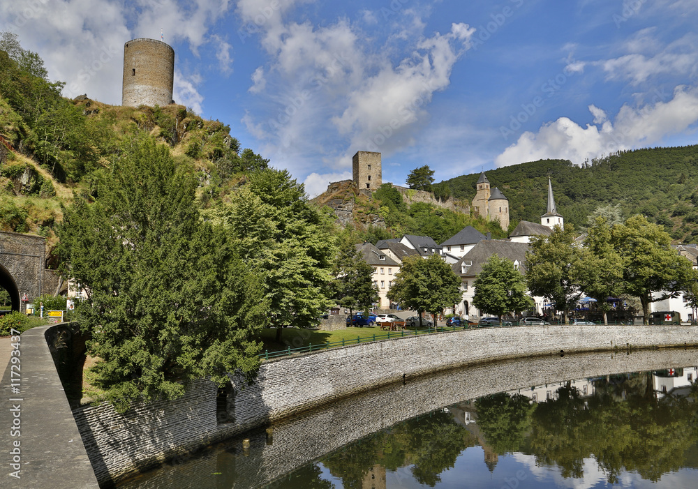 Esch Sauer Fluss und Burg Stock Photo | Adobe Stock