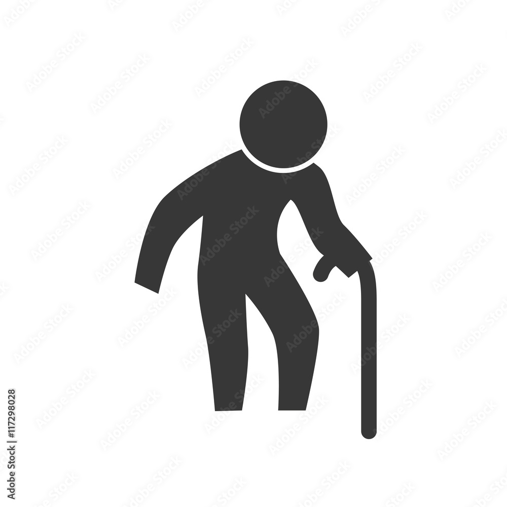 grandfather old pictogram action male man silhouette icon. Isolated and ...