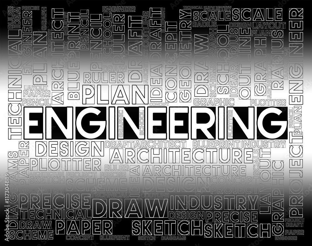 Engineering Words Shows Employment Job And Career Stock-Illustration ...