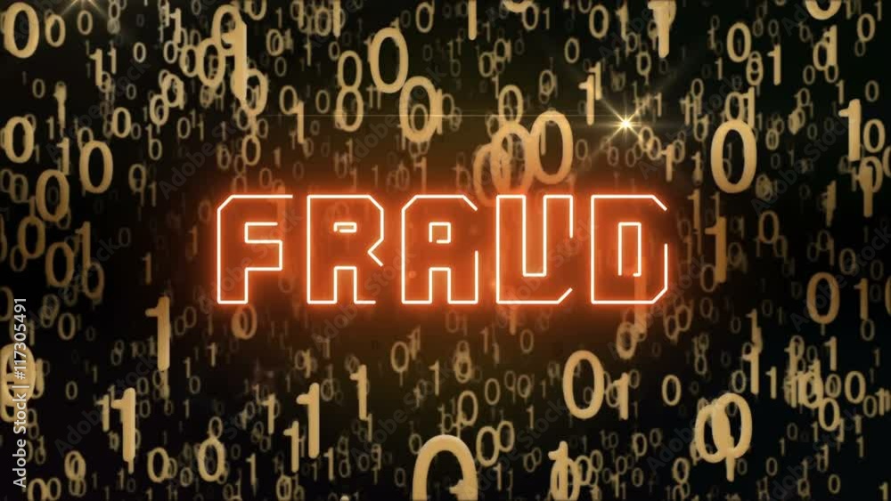 Seamless looping animation with the word Fraud composed into falling ...